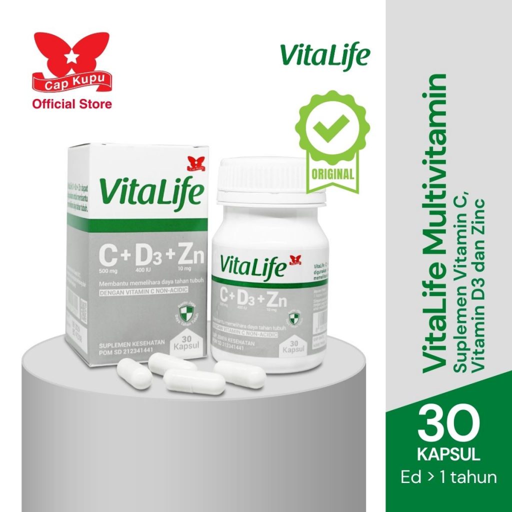 Vitalife Multivitamin Vitamin C + D3 + Zinc - Bintang Kupu Kupu