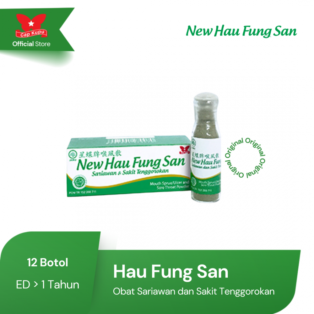 Hau Fung San Obat Sariawan dan Sakit Tenggorokan - Bintang Kupu Kupu